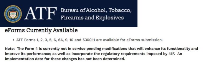 NFA News: Form 4 To Be Added To eForm System - Gun Digest